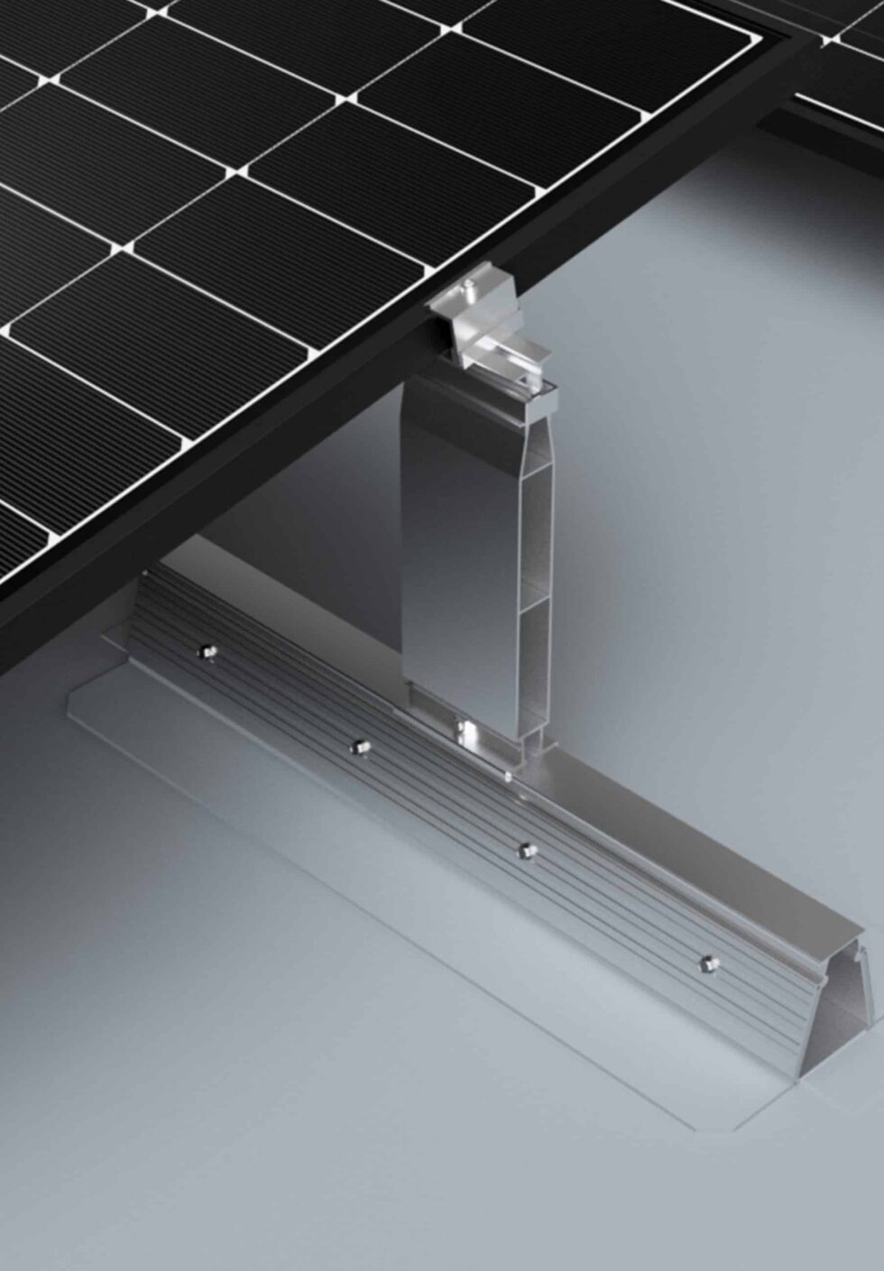 Photovoltaic mounting for PVC roofs: Roof-Solar Tilted PVC