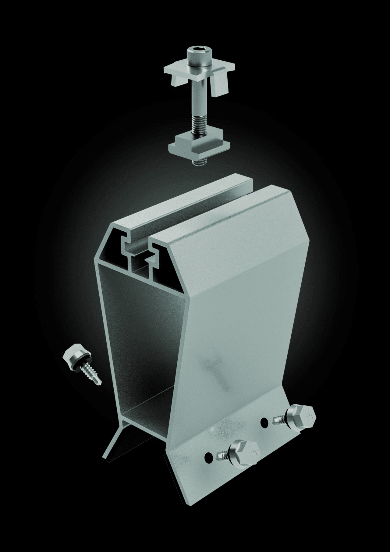 D160 Bifacial, solar panel mounting on pitched roofs