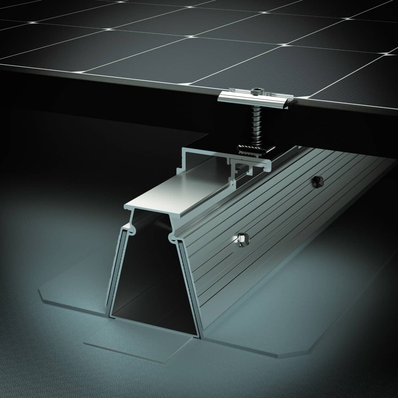 Photovoltaic mounting for PVC roofs: Roof-Solar Tilted PVC