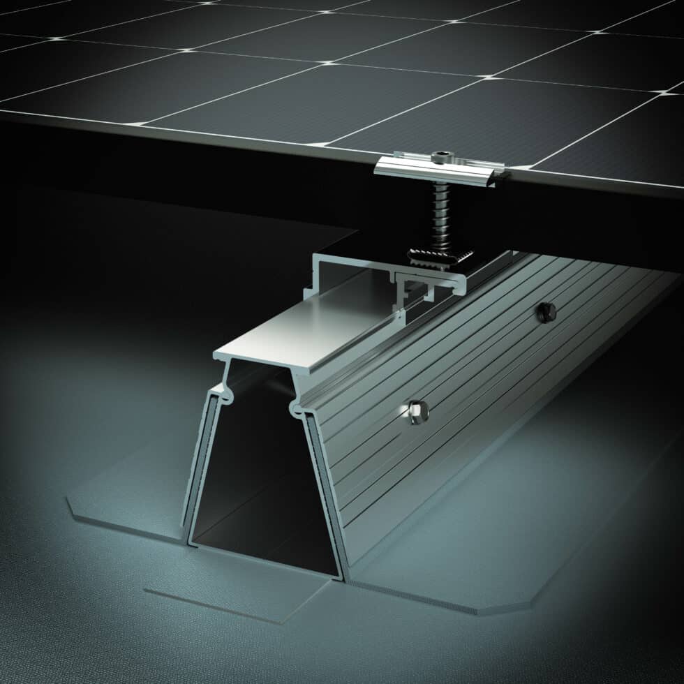 Photovoltaic mounting on flat synthetic roofs: Roof-Solar PVC
