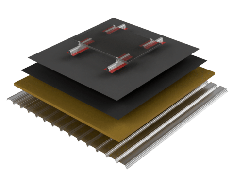 Photovoltaic mounting for bitumen flat roofs: Roof-Solar Bitumen