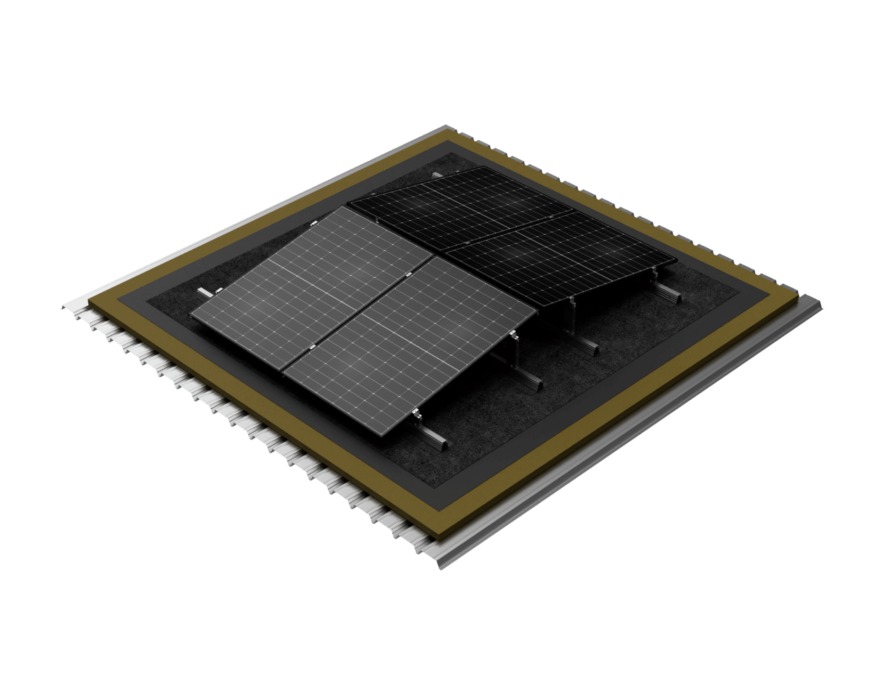 Photovoltaic mounting for bitumen flat roofs: Roof-Solar Bitumen