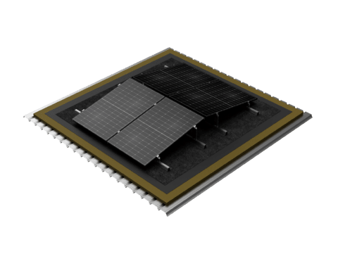 Photovoltaic mounting for bitumen flat roofs: Roof-Solar Bitumen