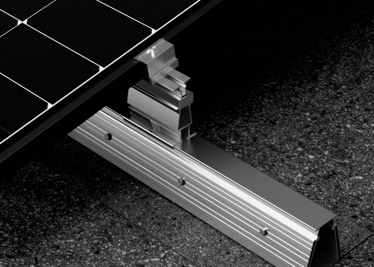 Photovoltaic mounting for bitumen flat roofs: Roof-Solar Bitumen