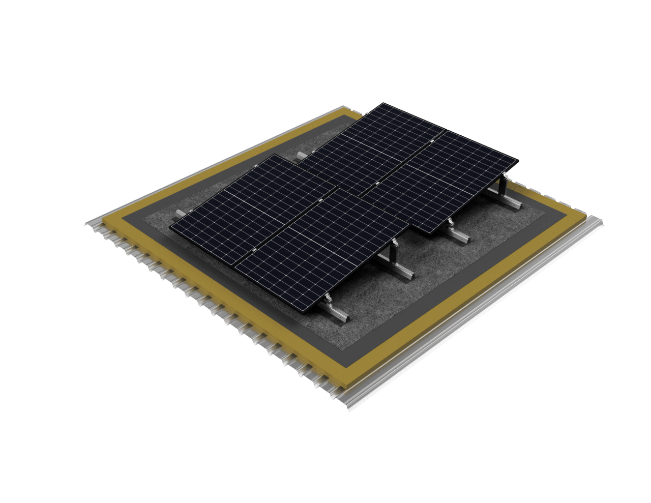 Photovoltaic mounting for bitumen flat roofs: Roof-Solar Bitumen