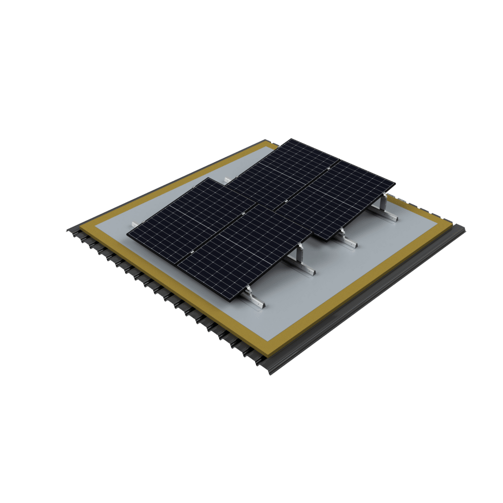 Photovoltaic mounting for PVC roofs: Roof-Solar Tilted PVC